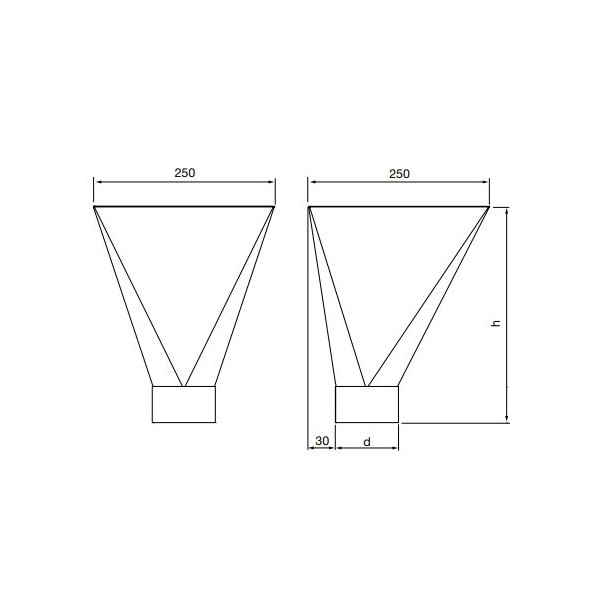 Lindab VATKL75 Large Water Hopper 75mm Black
