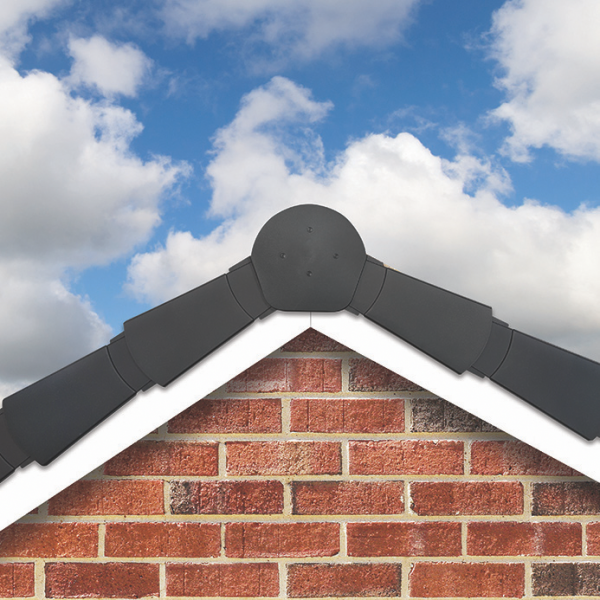 FIX-R Dry Verge Half Round Ridge End Cap Black