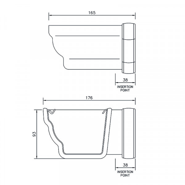 Floplast Niagara Ogee RAN2AG 90D Ext Angle Anthracite