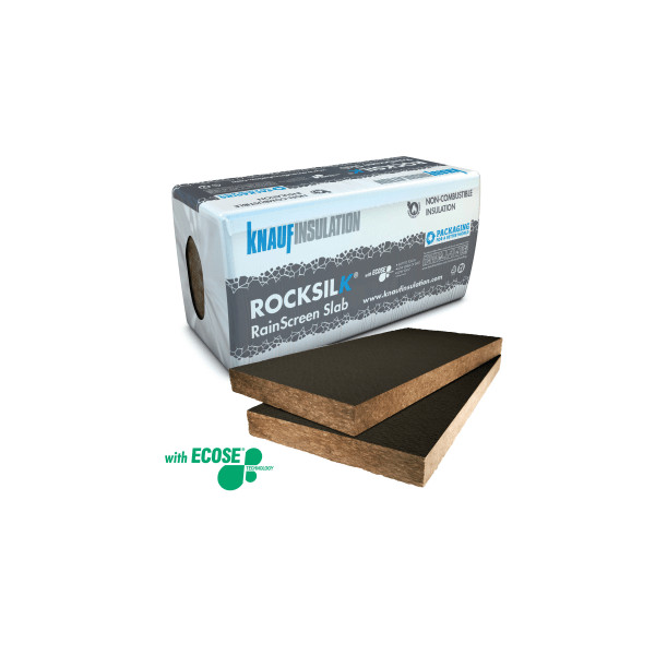 Knauf 640935 Rocksilk Rainscreen Slab BGV 100mm x 600mm x 1.2m (4pk)