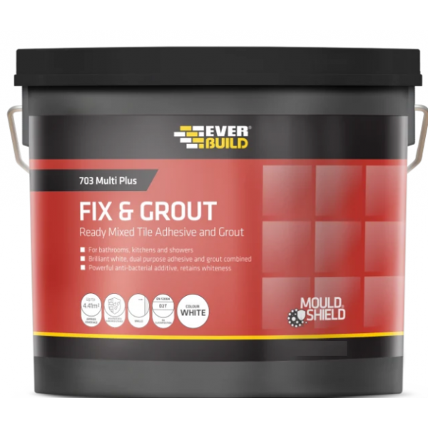 Sika 487077 703 Fix & Grout Tile Adhesive 3.75kg White