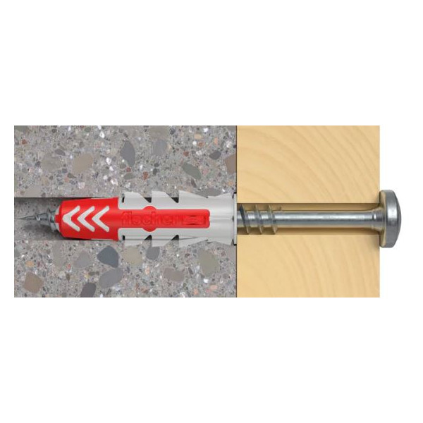 Fischer 555008 DuoPower Component Plugs c/w Screw 8mm x 40mm (100)