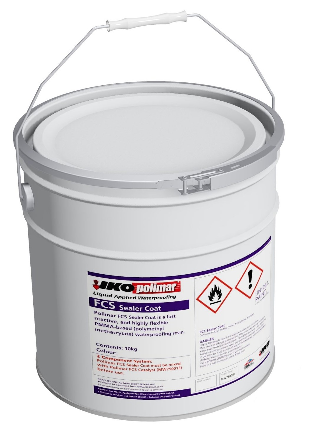 IKO MW700006 Polimar Reinforced Acrylic Coating Seal Fibre 20kg Grey